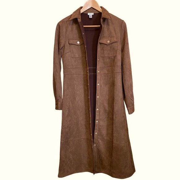 Spense | Sweaters | Spense Openfront Suede Cardigan Long Sleeve Button ...